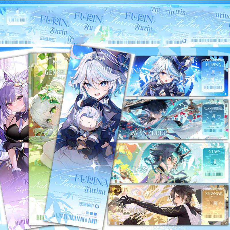 22 styles Game Genshin Impact laser bookmark Focalors Furina Raiden ...