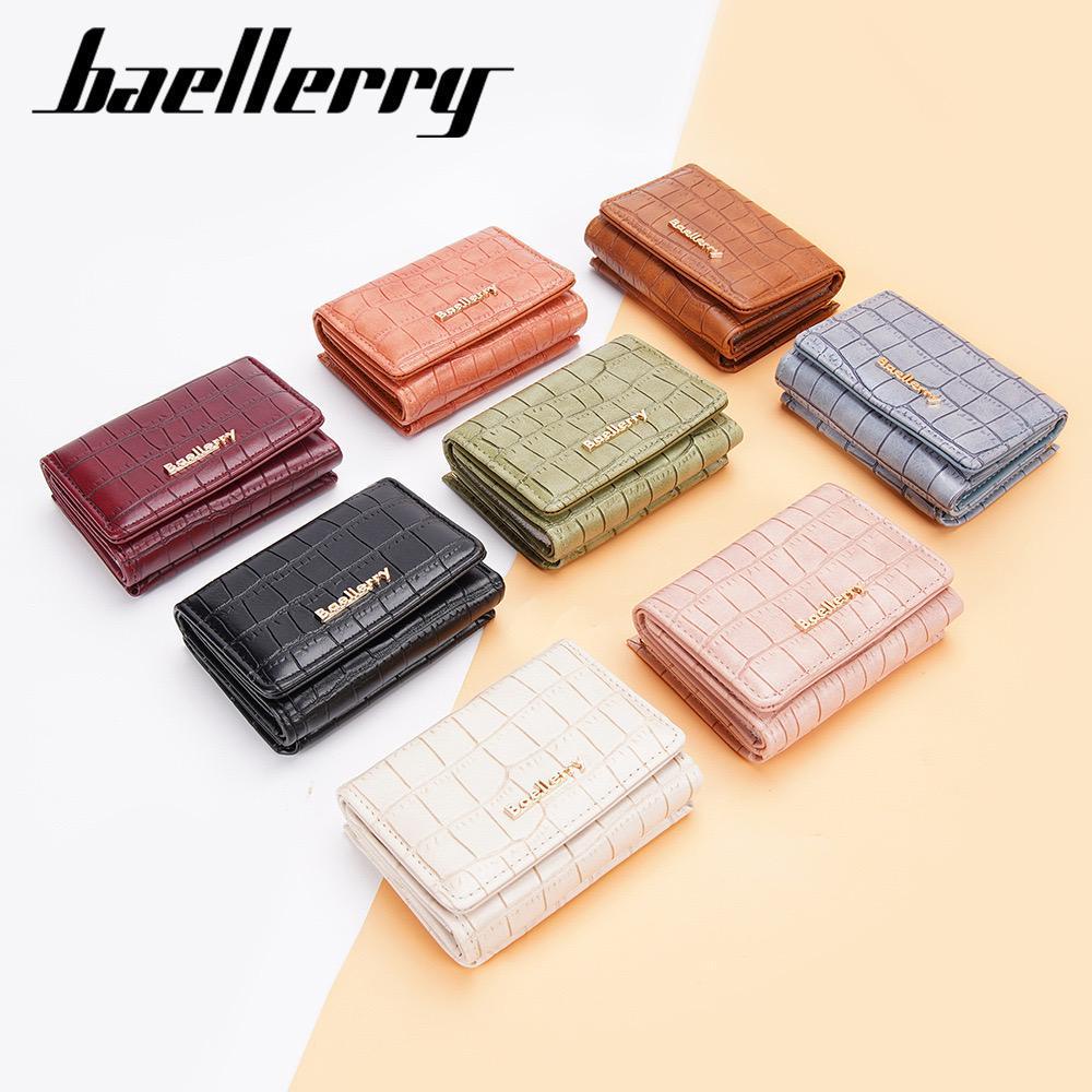 Baellerry wallets #N2398 Ladies minimalist Crocodile Leather Kiss-lock ...