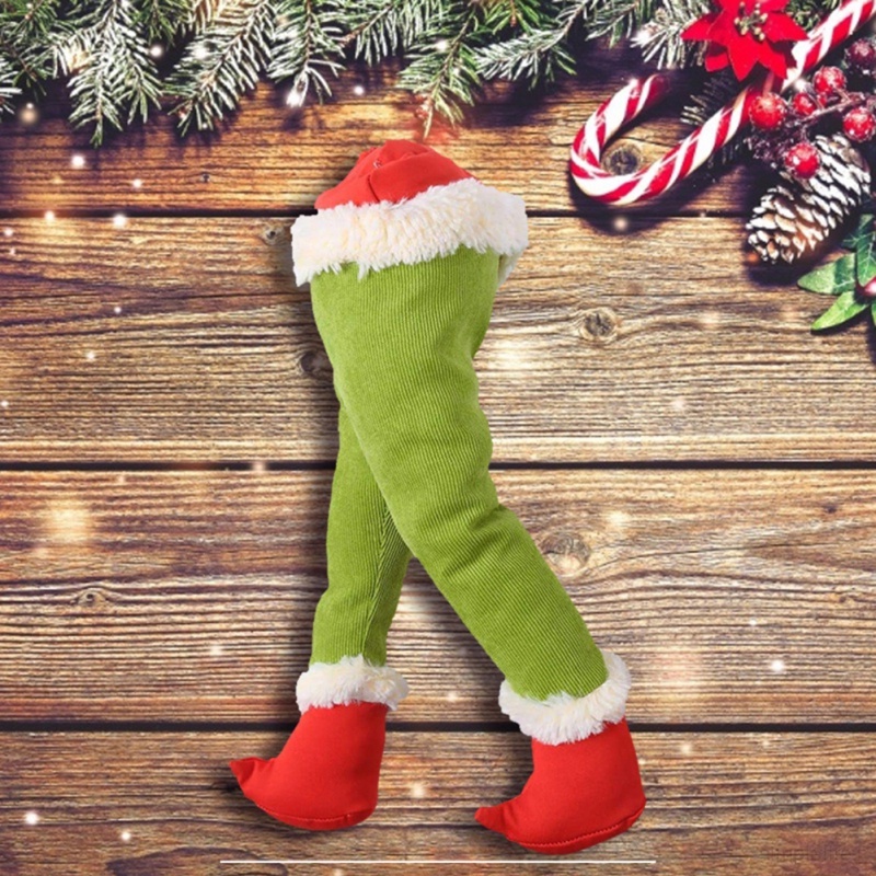 Christmas Tree Decoration Green Prosthetic Leg Elf Legs Home Festival ...