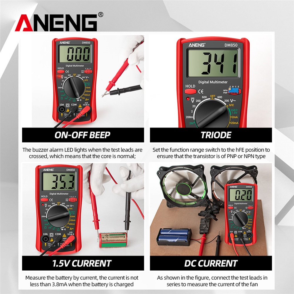 ☑ ANENG DM850 Digital Multimeter Professional Multimetro Auto Voltmeter ...