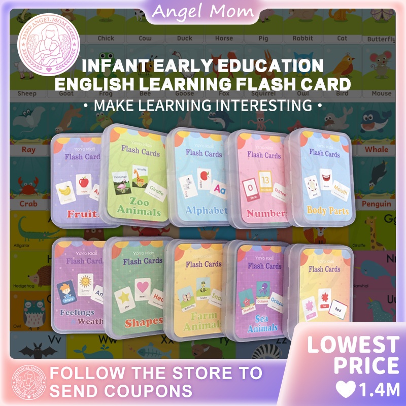 Baby Learning Card English Learning Card Cartoon flash card Early ...