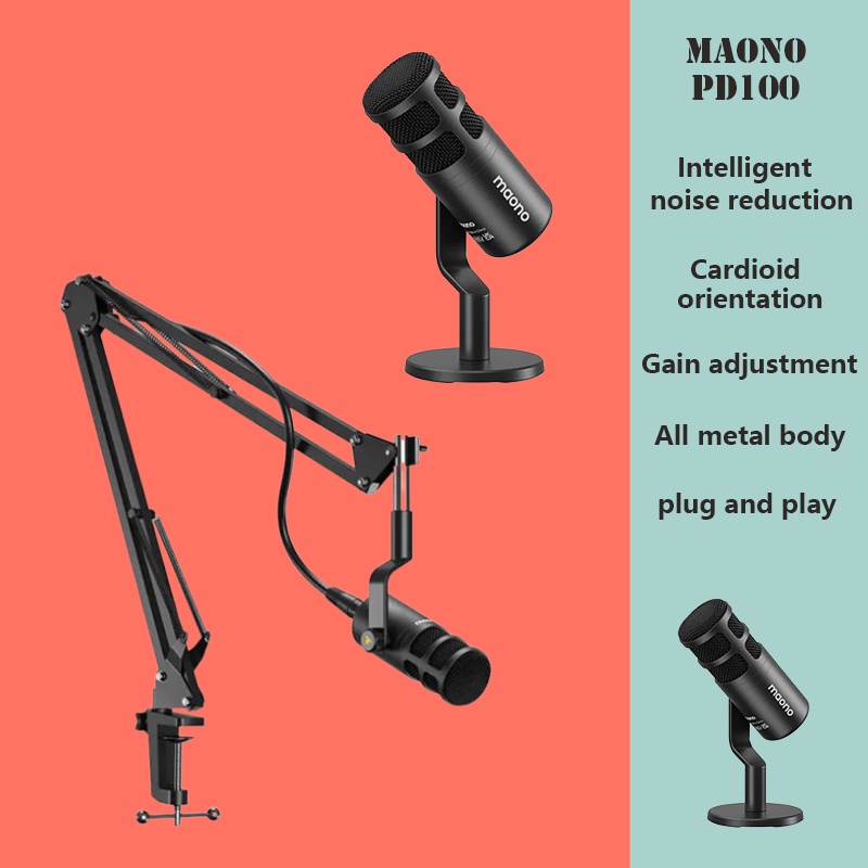 MAONO PD100 USB Capacitive Game Microphone Intelligent Noise Reduction ...