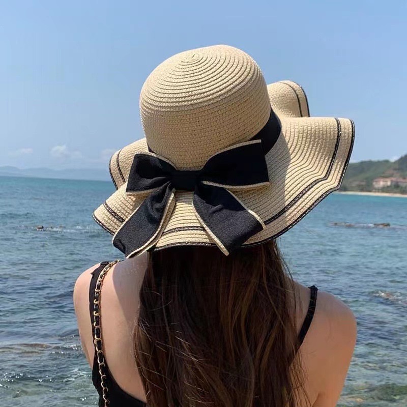 Straw Summer Hat Beach Hat Women Sunscreen Hat Vacation Wide Brim ...