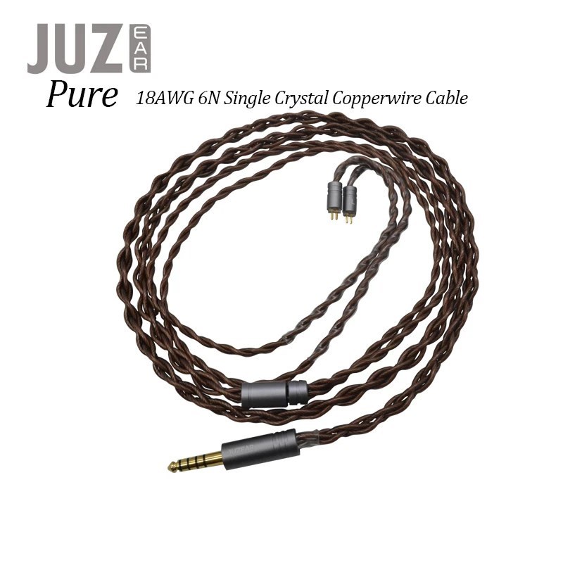 JUZEAR Pure IEM Cable 4-core 18AWG 6N Single Crystal Copper Wire ...