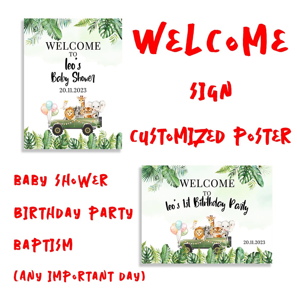 Safari Animals Custom Art Print, Wild One Canvas Painting,Baby Shower ...