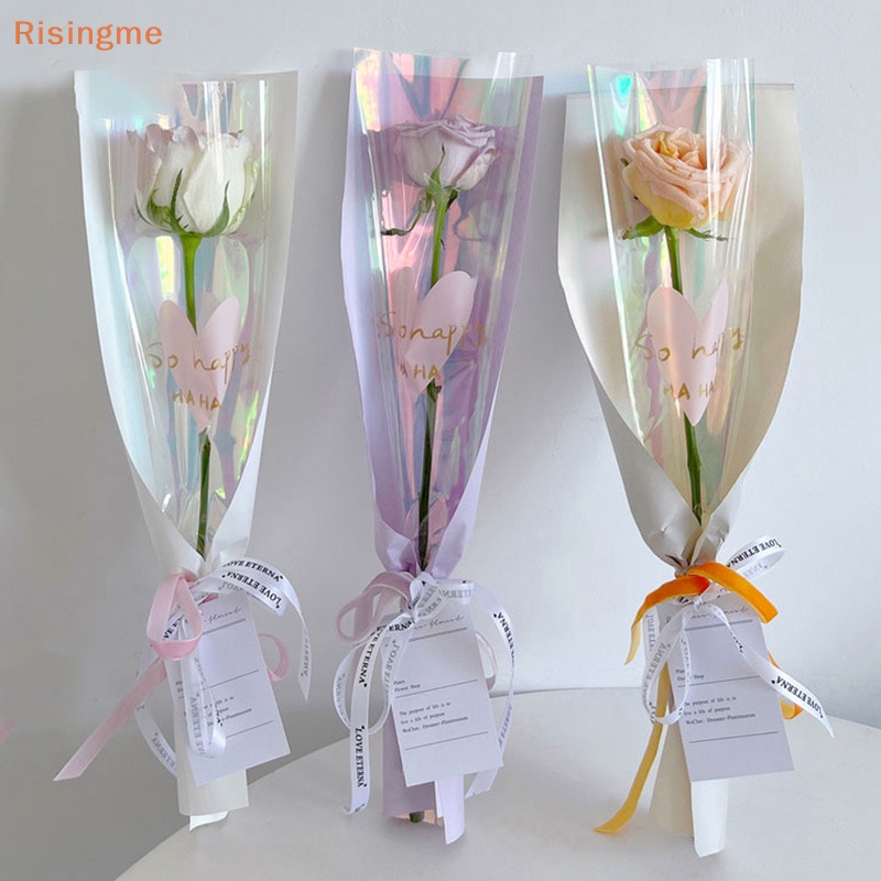 [Risingme] 10pcs Single Rose Sleeves Flower Wrapping Bag Bouquet ...