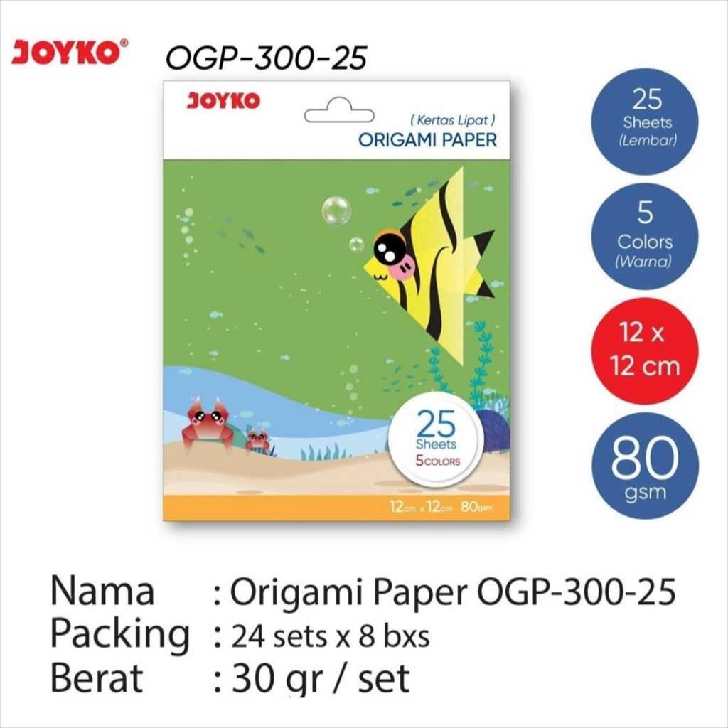 [D] Origami Paper Joyko 12x12 cm OGP-300-25 (25 Sheets) | Shopee ...