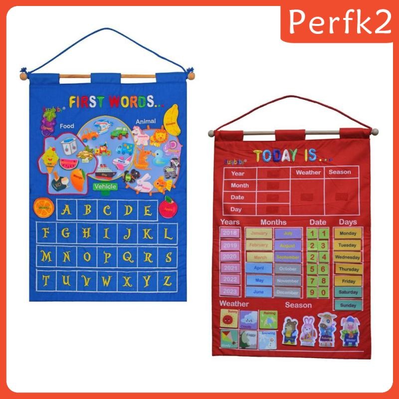 [Perfk2] Calendar Wall Chart for Kids Weather Season Date Months ...