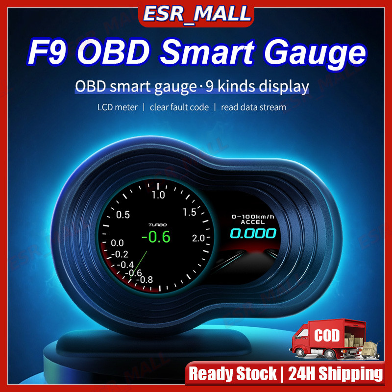 2025 New F9 Smart Obd Hud Gauge Adjustable Bracket Speedometer Hud Obd2 ...