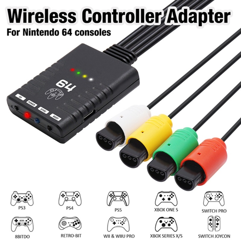 1 to 4 Controller Adapter for N64 Console Gaming Accessories Support ...