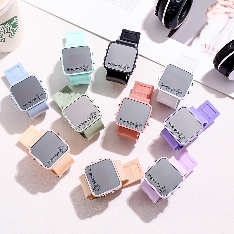 Kids Square Mirror Watch Creative Sport Electronic Watch Student Square ...