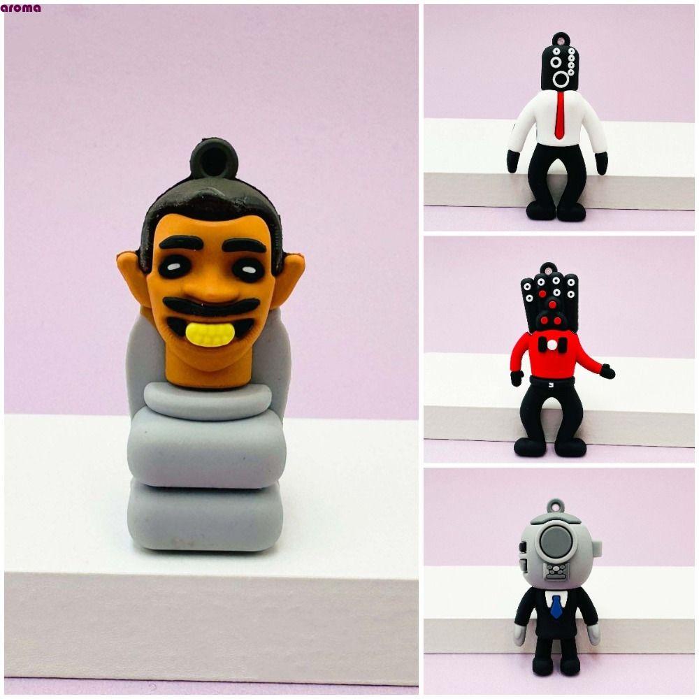 AROMA Anime Toilet Man Keychain, Skibidi Toilet Tv Man Camara Man ...