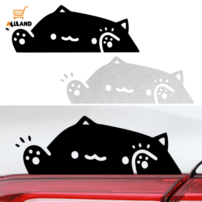 Cute Knocking Window Cat Shape PVC Self Adhesive Car Sticker ...