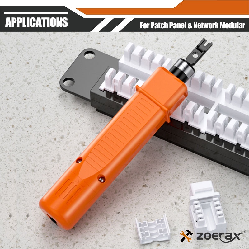 Zoerax RJ45 Punch Down Tool, 110 Type Network Cable Tool Double Blades ...