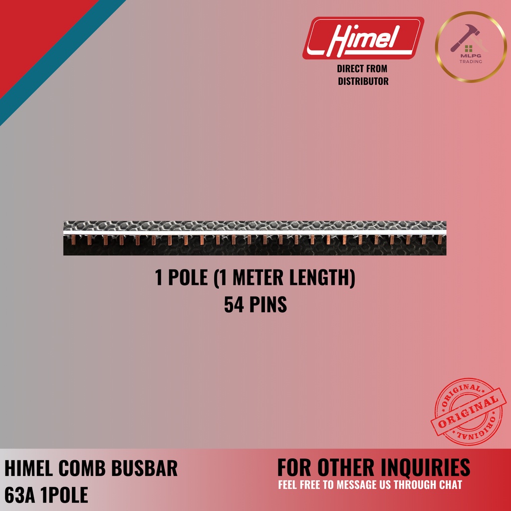 Himel Comb BusBar Pin-Type (63A 1Pole) (54 Pins) 1Meter | Shopee ...