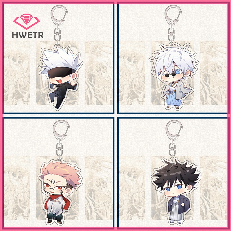 HWETR Anime Jujutsu Kaisen Keychain Gojo Satoru Fushiguro Megumi Kawaii ...