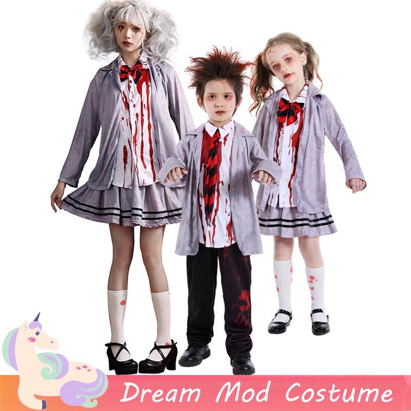 Zombie High School Uniform Grey Suit For Kids Boy Cosplay Costume For ...