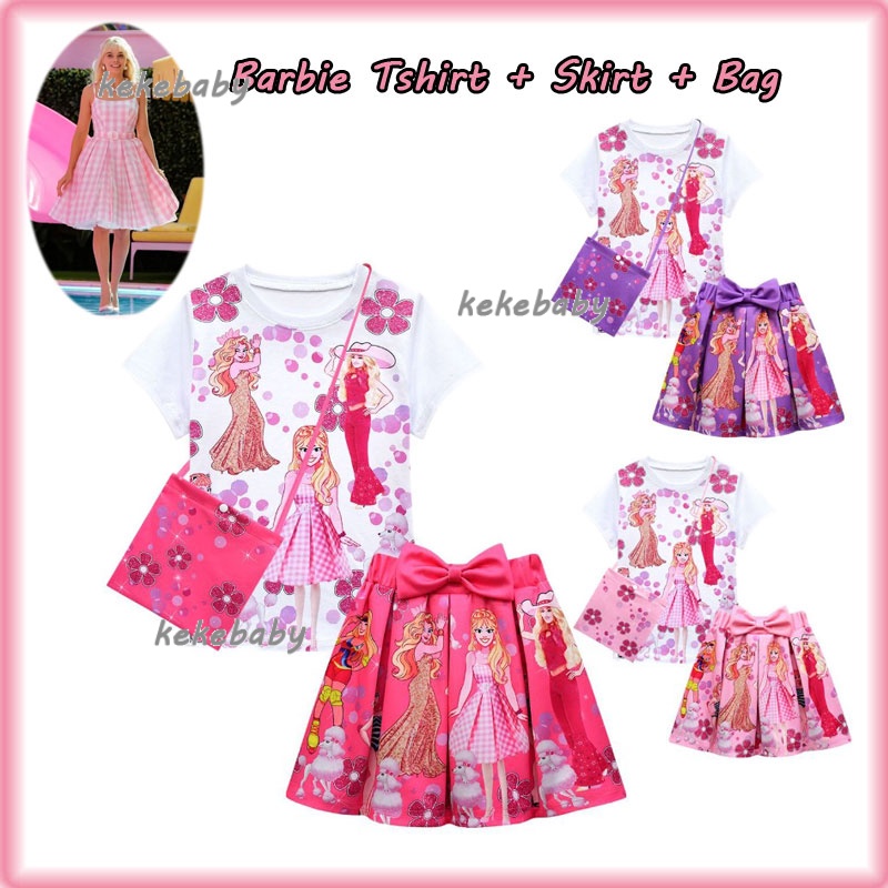 3pcs Barbie Outfit Clothes for Kids Girls 2-13 Years Old Barbie Tshirt ...
