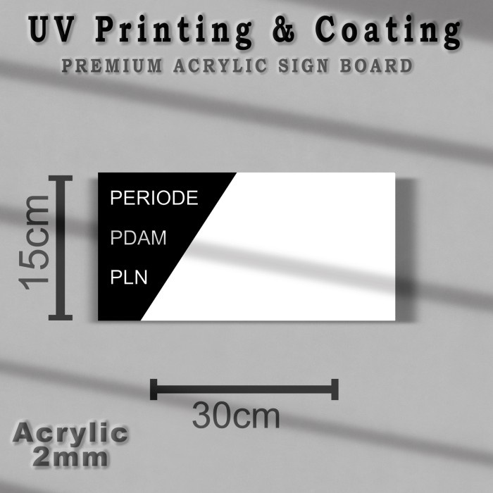 Acrylic Sign Board - PLN & PDAM Acrylic Meter Recorder - SAUV25 ...