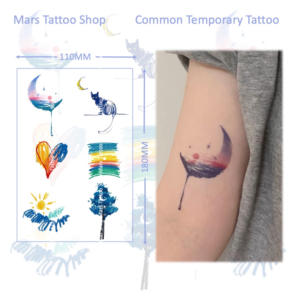 【Mars Tattoo】Common Tattoo, Colored Tattoo, Long Lasting,Temporary ...