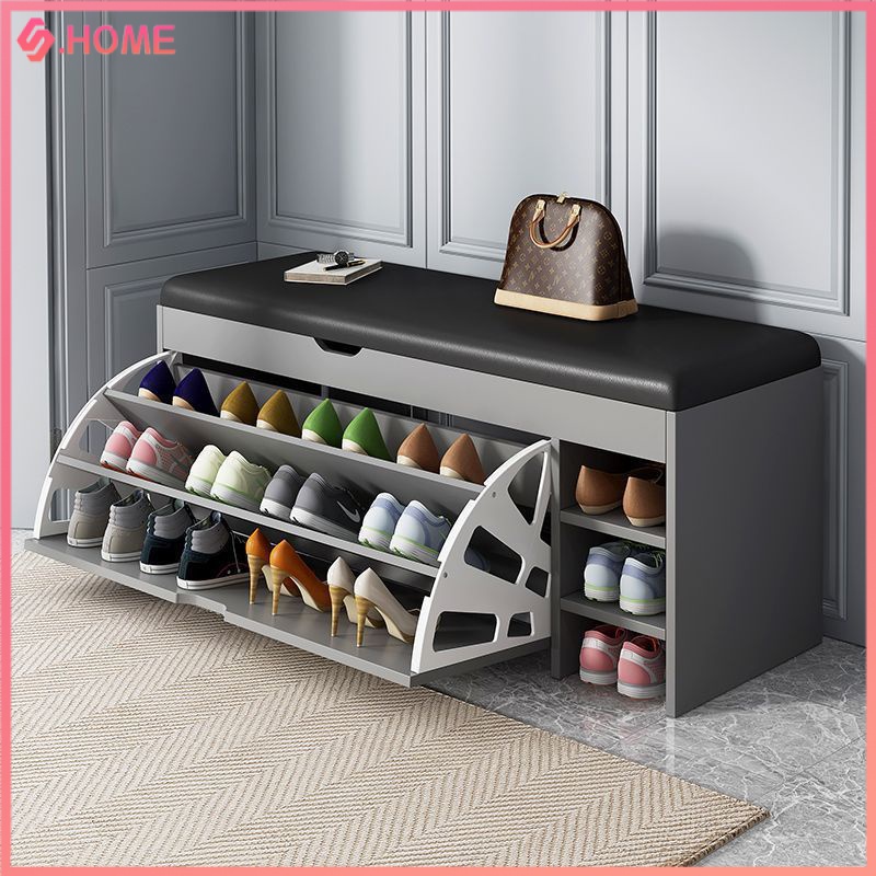 The shoe changing stool can be worn at the door, the shoe storage stool ...