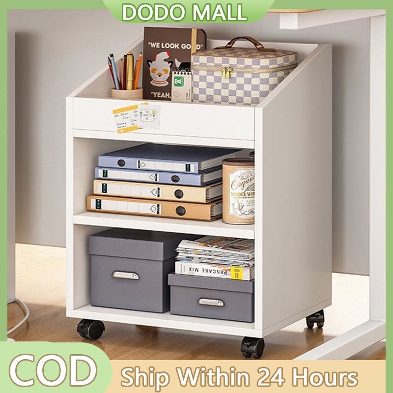 Under desk organizer Movable Storage Cabinet Table Desk Office Bookcase ...