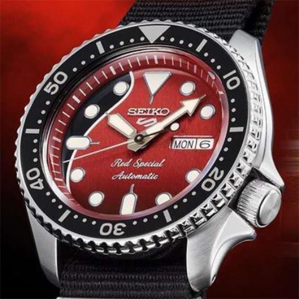 SEIKO 5 RED Special Men's Limited edition Multifunction Calendar Watch ...