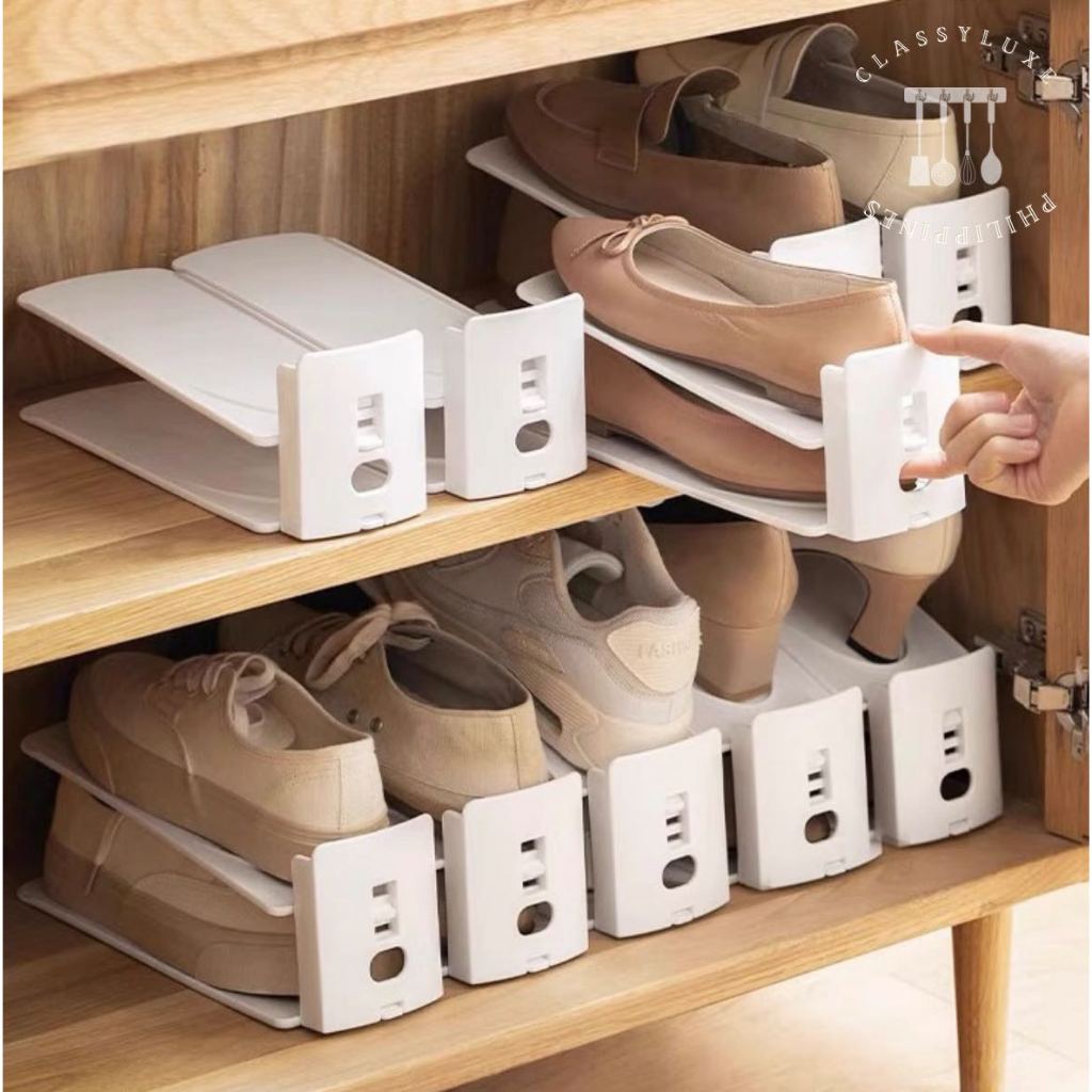 KITkitchen Shoe Organizer Rack Space-saving Double Layer Shoe Bracket ...