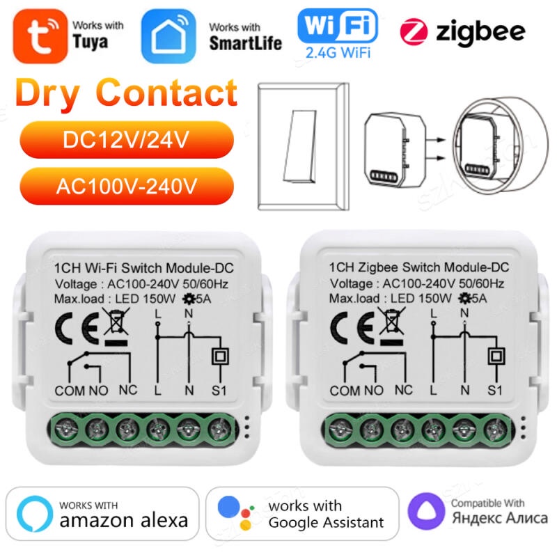 [READY STOCK] Tuya ZigBee WiFi Smart Switch Module Dry Contact Smart ...
