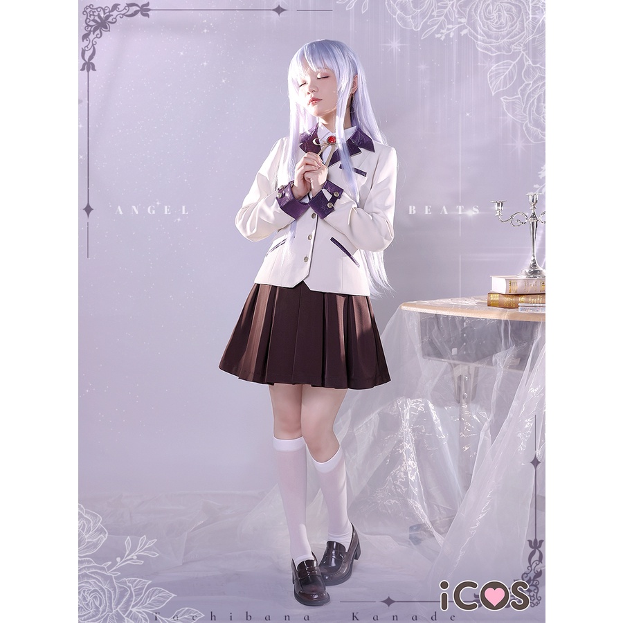 ICOS Angel Beats! cos Tachibana Kanade cosplay JK Clothing Set Female ...