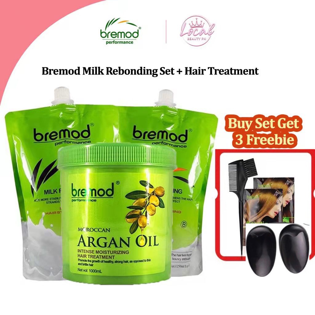 Bremod Rebonding Set A+B 1250ml Milk & Classic + Hair Mask | Shopee ...