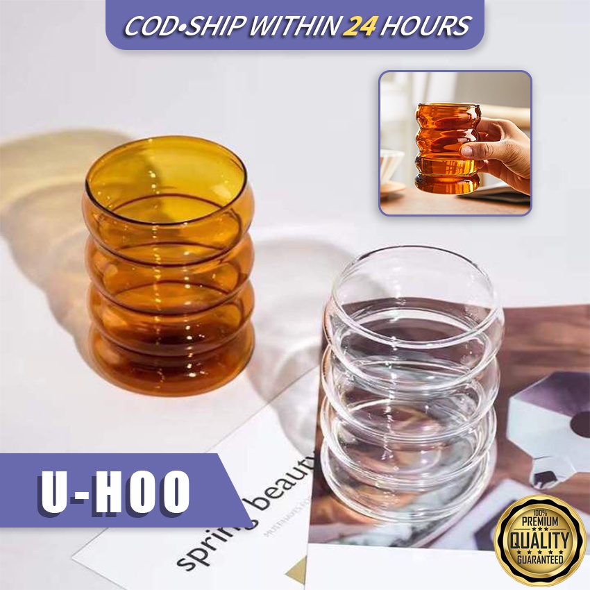 400ml Corrugated Glass Cup Coffee Milk Cup Cute Circle Cup Juice Milk ...