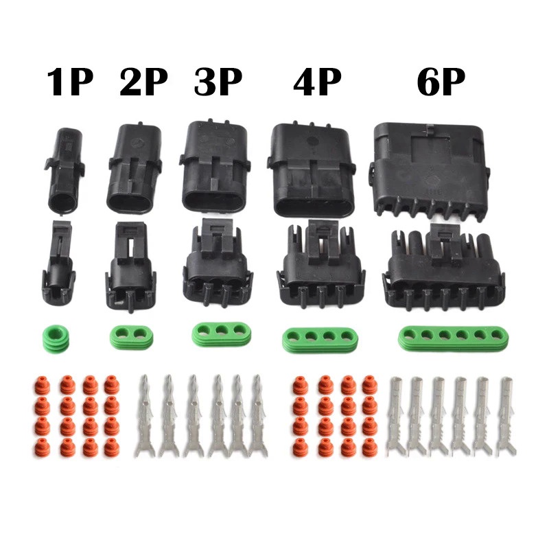 1P/2 P/3P/4P/6P 2,5 series Weather Pack waterproof electrical wire cord 2 way connector 18-14 GA ...