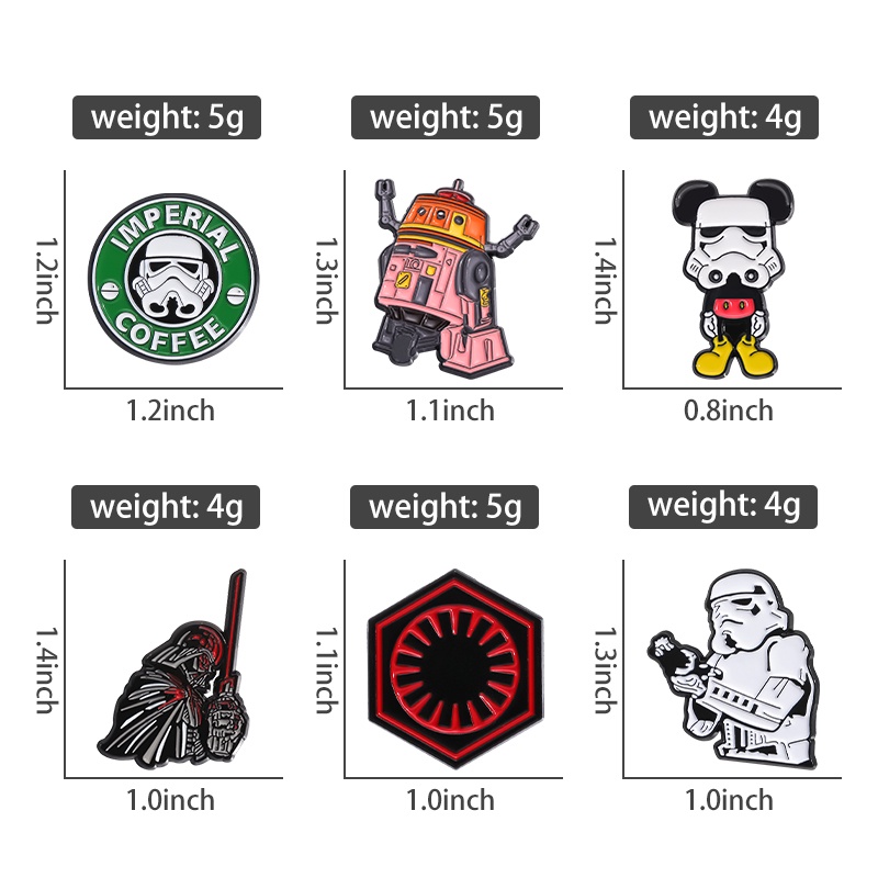 Star Wars Enamel Pin Brooches Darth Vader Baby Yoda Brooch Badges ...