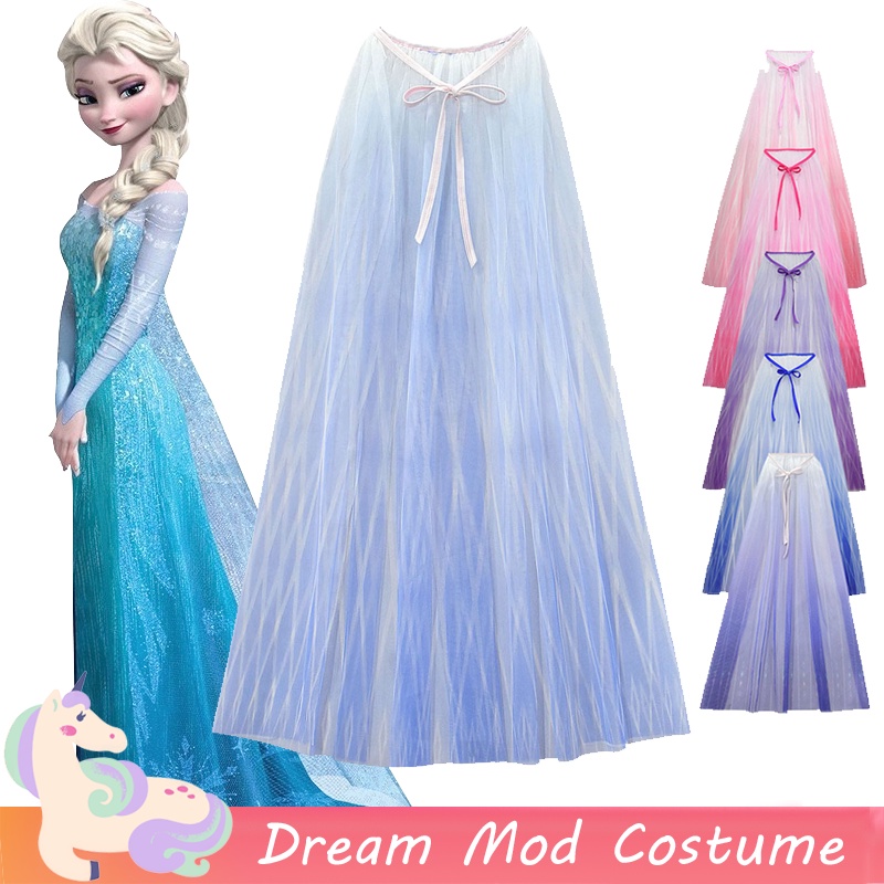 Frozen Elsa Cape Pink Blue Purple Mesh Cloak For Kids Girl Cosplay ...