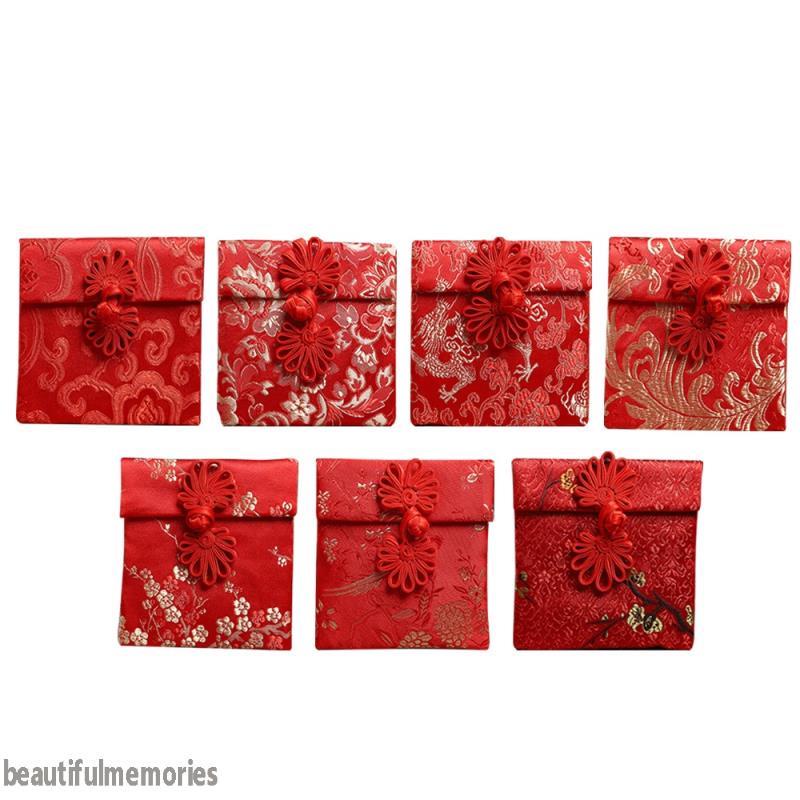 Chinese New Year Red Envelopes Cloth Art Brocade Red Packet Money ...