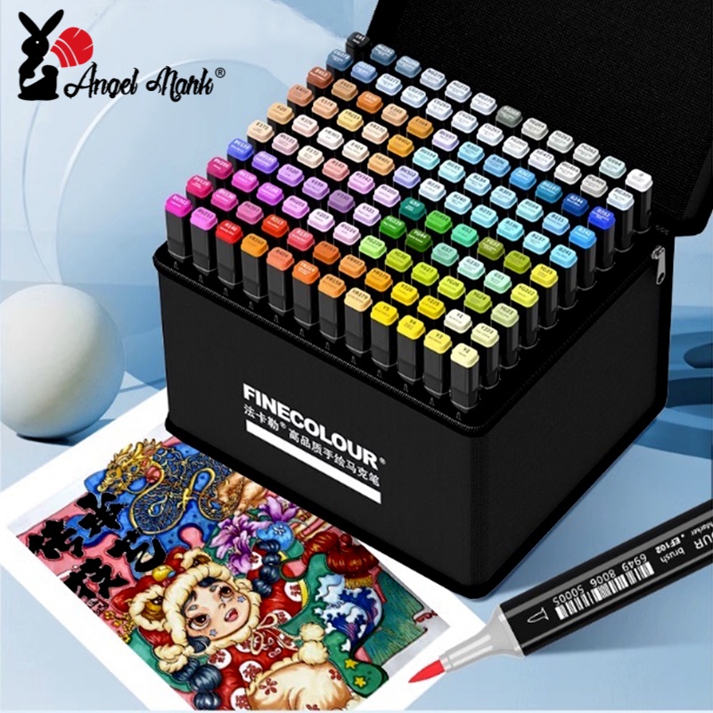 1pc Angel Mark FINECOLOUR EF100 240Color Art Specific Markers Set Dual ...