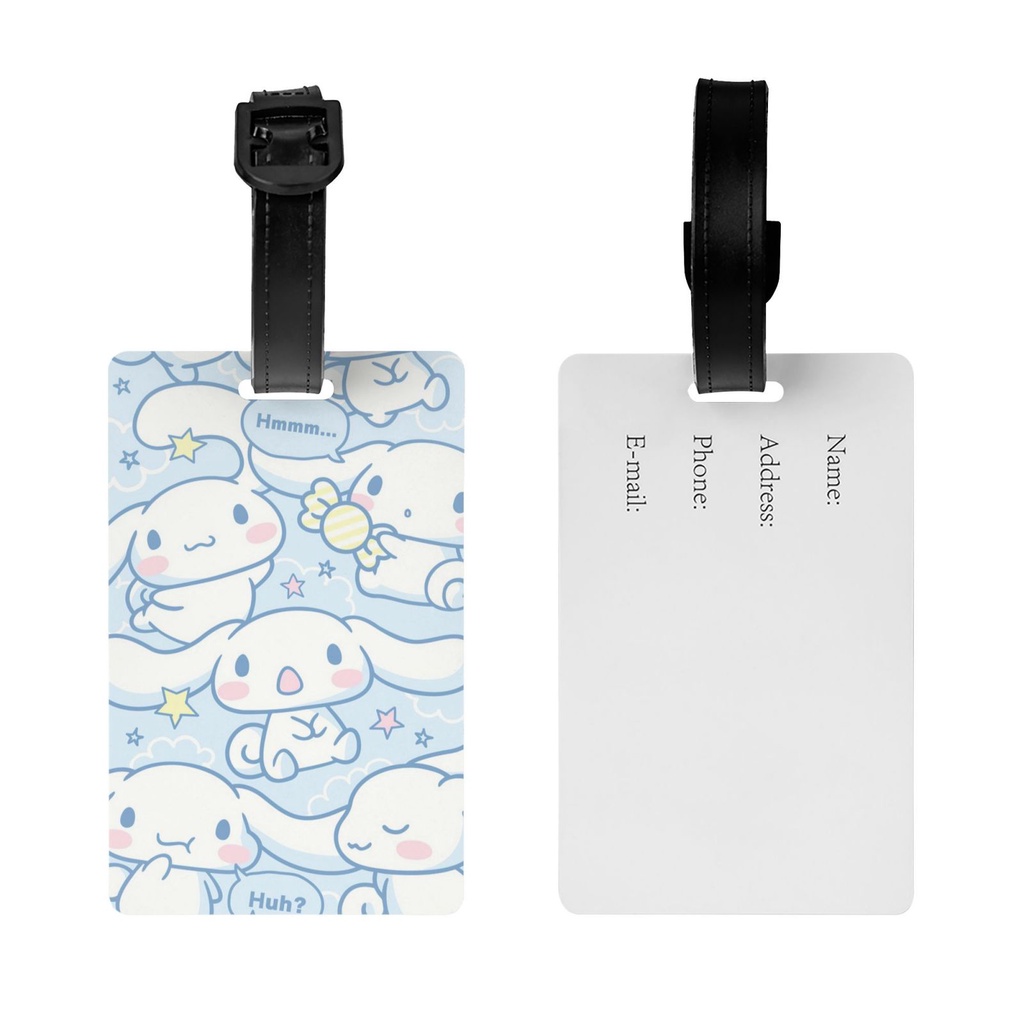 Cinnamoroll Plastic Waterproof Luggage Tag Travel Suitcase Bag Name ...