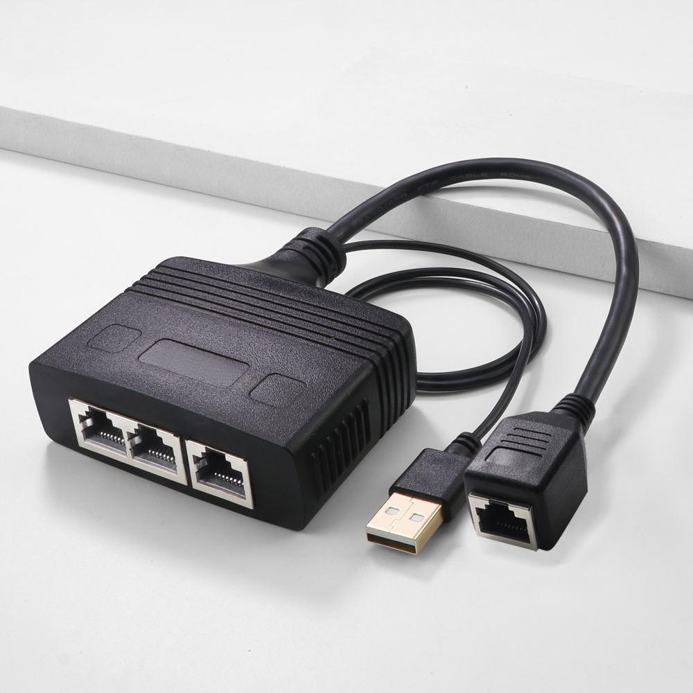 1x RJ45 Splitter 1 to 3 or 4 Ethernet Adapter Internet Network Cable ...