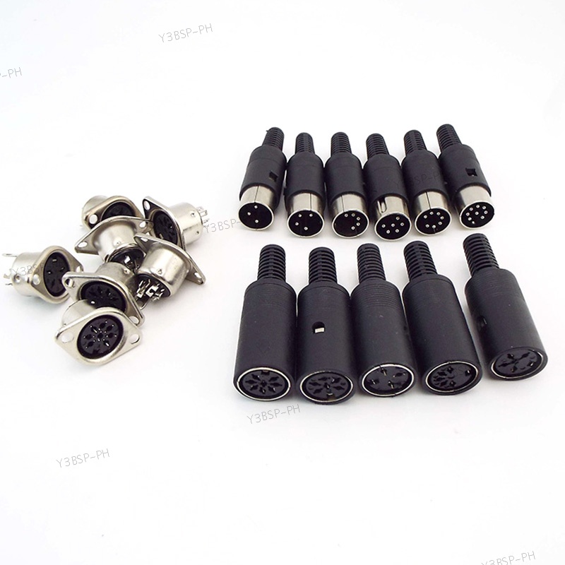 Din 3 4 5 6 7 8 Pin Core Din Male Female Connector Power Plug Plastic ...