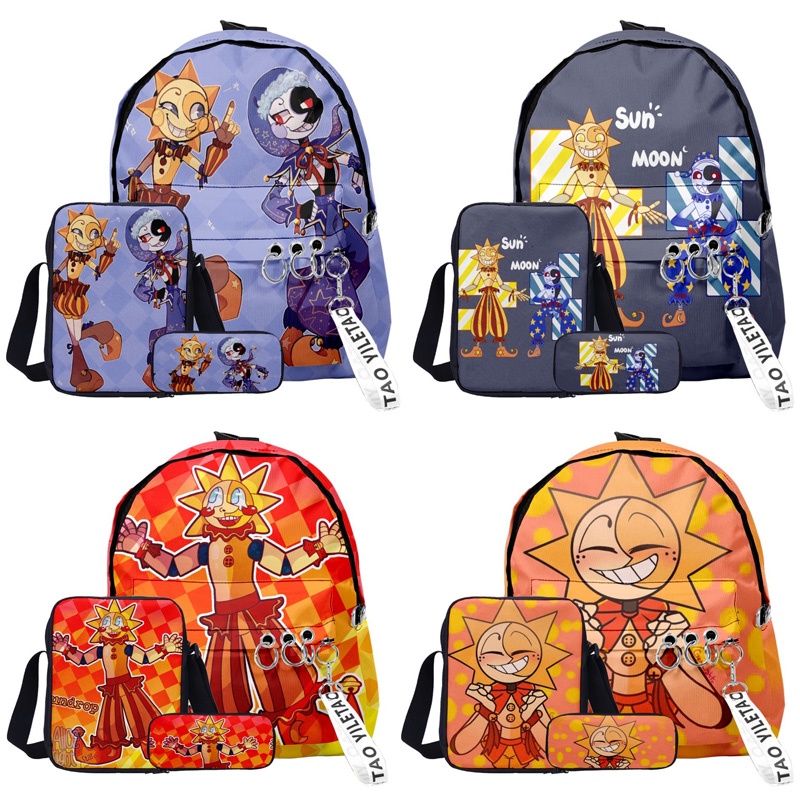 Sundrop Fnaf 3D Backpack+crossbody Bag+pencil Case 3pcs/set School Bag ...