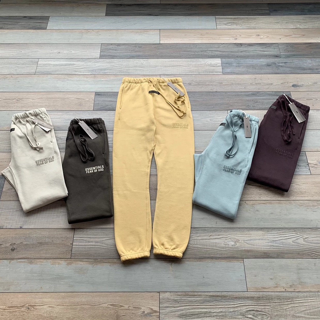 FEAR OF GOD ESSENTIALS pants double letter LOGO logo silicone printing ...