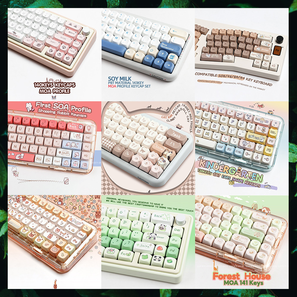PBT Cat Ear Shape Keycaps/set MAO/MOA/XDA/Cherry Profile Five-sided ...