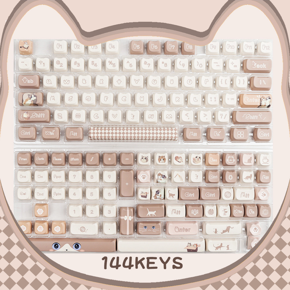 PBT Cat Ear Shape Keycaps/set MAO/MOA/XDA/Cherry Profile Five-sided ...