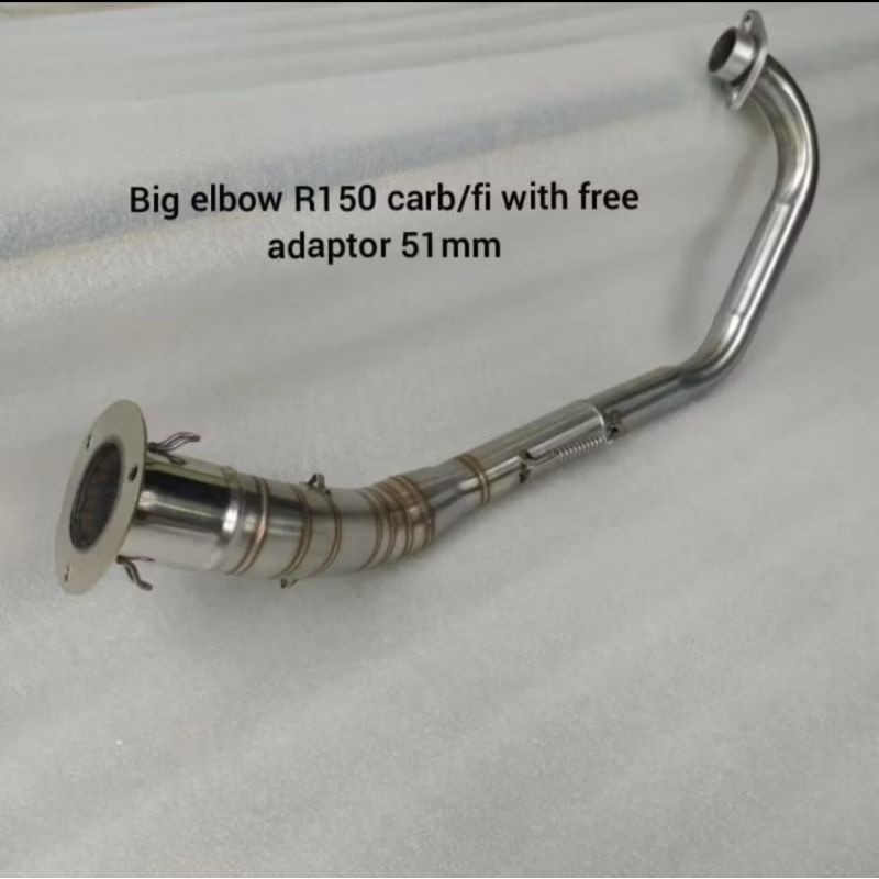 Ahsu Open pipe Big elbow + Adapter 51mm for Raider 150 Carb / Raider ...