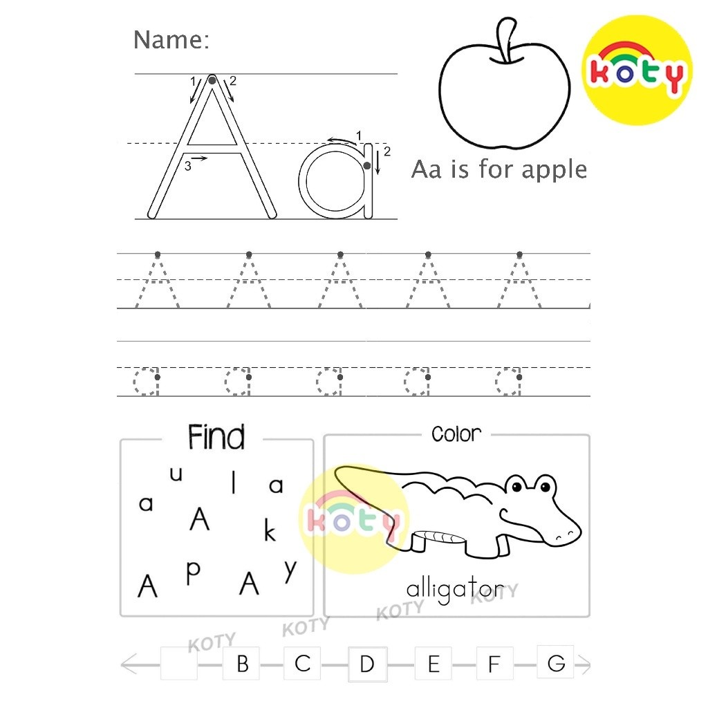Set of 26 Sheets of Paper to Practice Writing Letters in Uppercase and ...