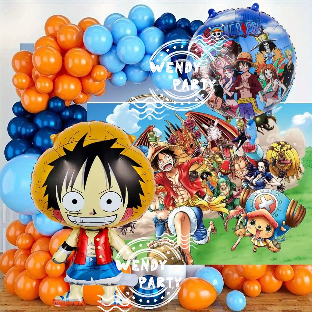 One Piece Balloons Garland Set Gold Number Ballon Cartoon Luffy Theme ...