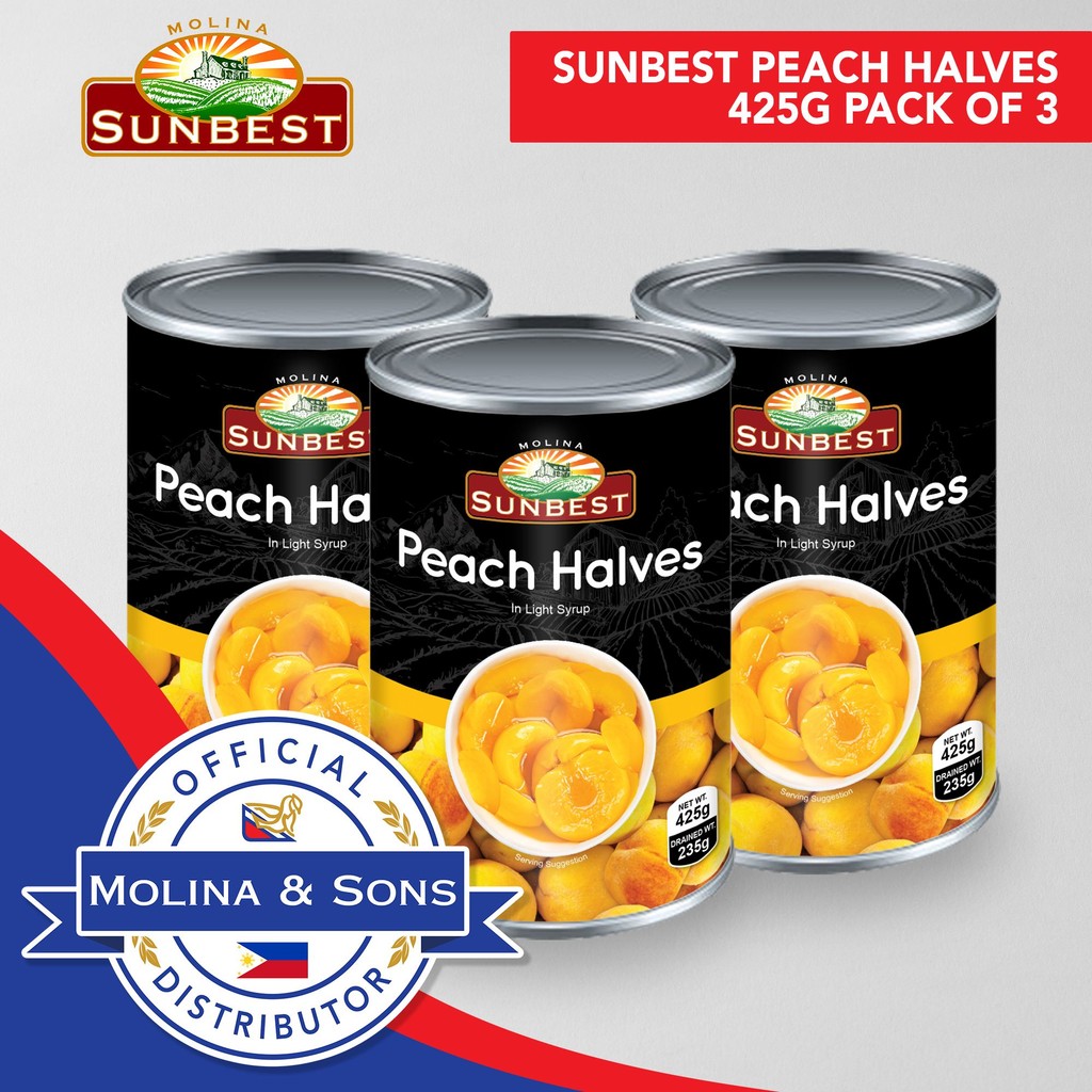 SUNBEST PEACH HALVES 425G PACK OF 3 | Shopee Philippines