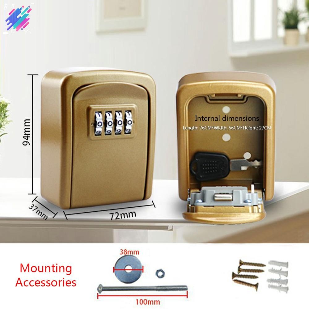 4 Digit Combination Key Safe Box Large Capacity Security Keybox ...