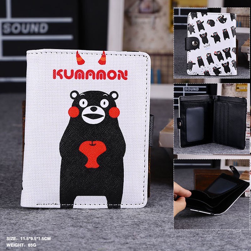 Anime Kumamon Mens Wallet Cartoon Card Holder Purse Money Bag | Shopee ...